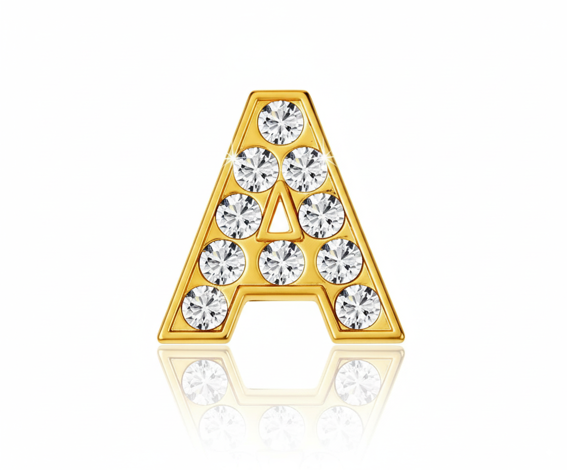 Rhinestone Gold A – Chelsea’s Charm Collars