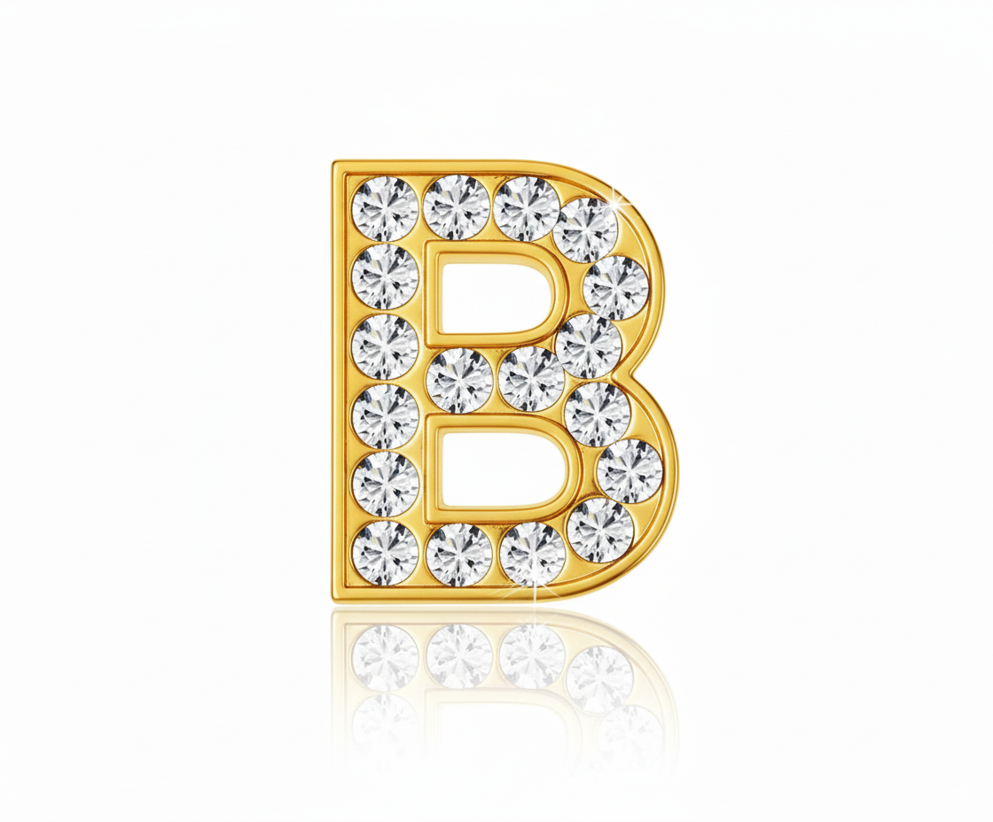 Rhinestone Gold B – Chelsea’s Charm Collars