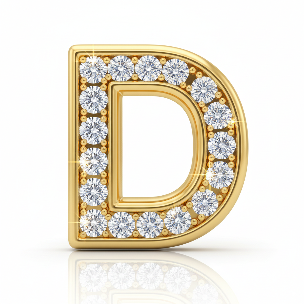 Rhinestone Gold D – Chelsea’s Charm Collars