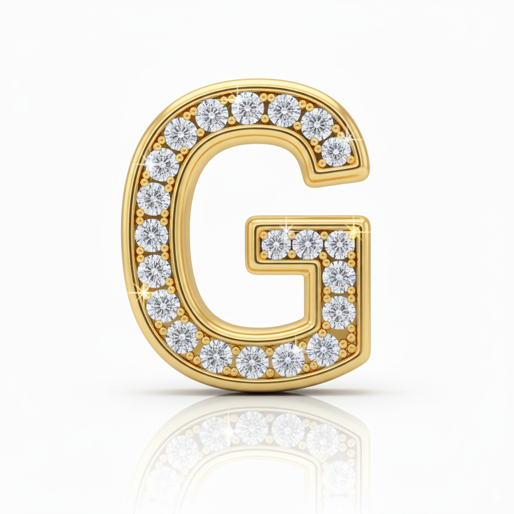 Rhinestone Gold G – Chelsea’s Charm Collars