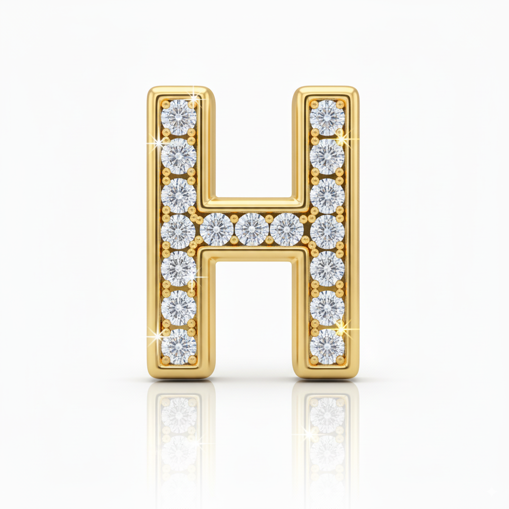 Rhinestone Gold H – Chelsea’s Charm Collars