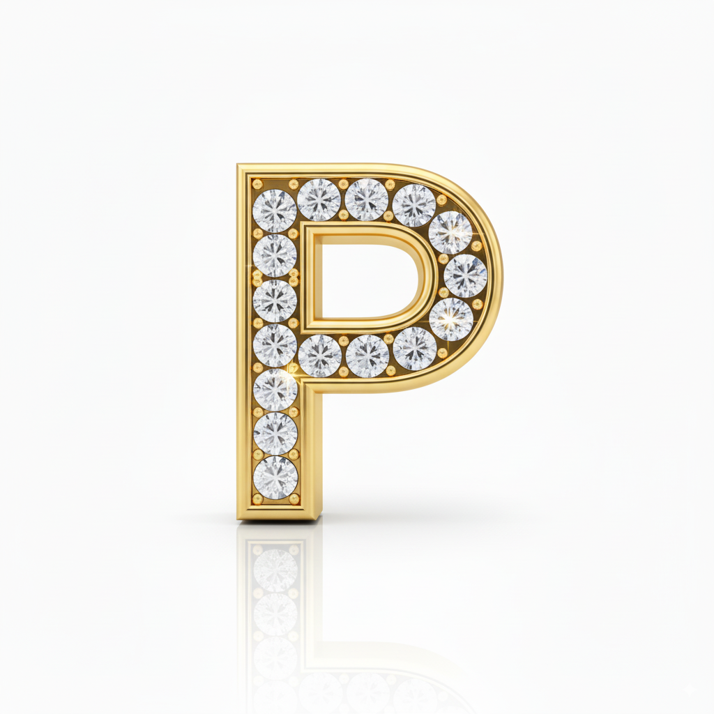 Rhinestone Gold P – Chelsea’s Charm Collars
